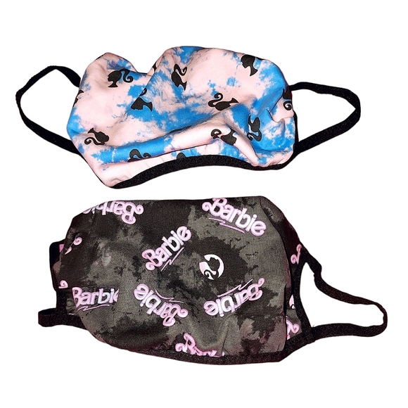 Barbie | Accessories | Rare Tye Dye Barbie Logo Face Mask Bundle | Poshmark